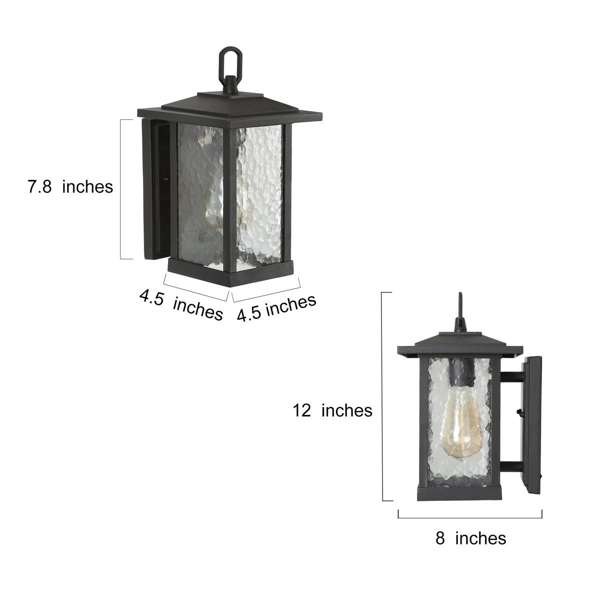 Longshore Tides Cosimo Black 12'' H Water Glass Outdoor Wall Lantern & Reviews | Wayfair